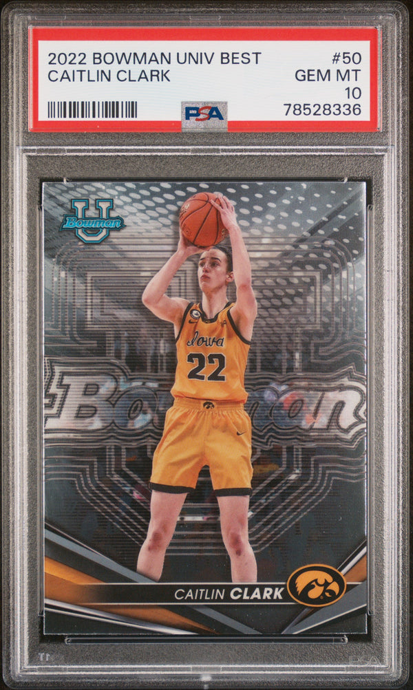 Caitlin Clark 2022 Bowman University Best Rookie Card #50 Graded PSA 1 ...