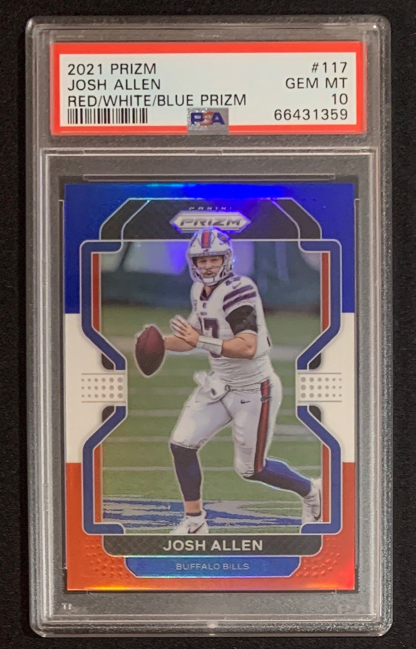 Josh Allen 2021 Panini Rouge Blanc Bleu Prizm Football Card #117 Class - Powers Sports Memorabilia