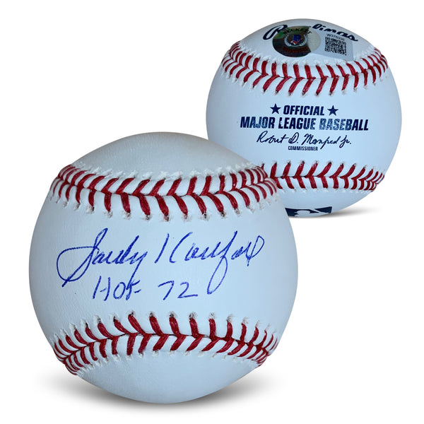 Sandy Koufax Autographed MLB Hall of Fame HOF 72 Signed Baseball Becke ...
